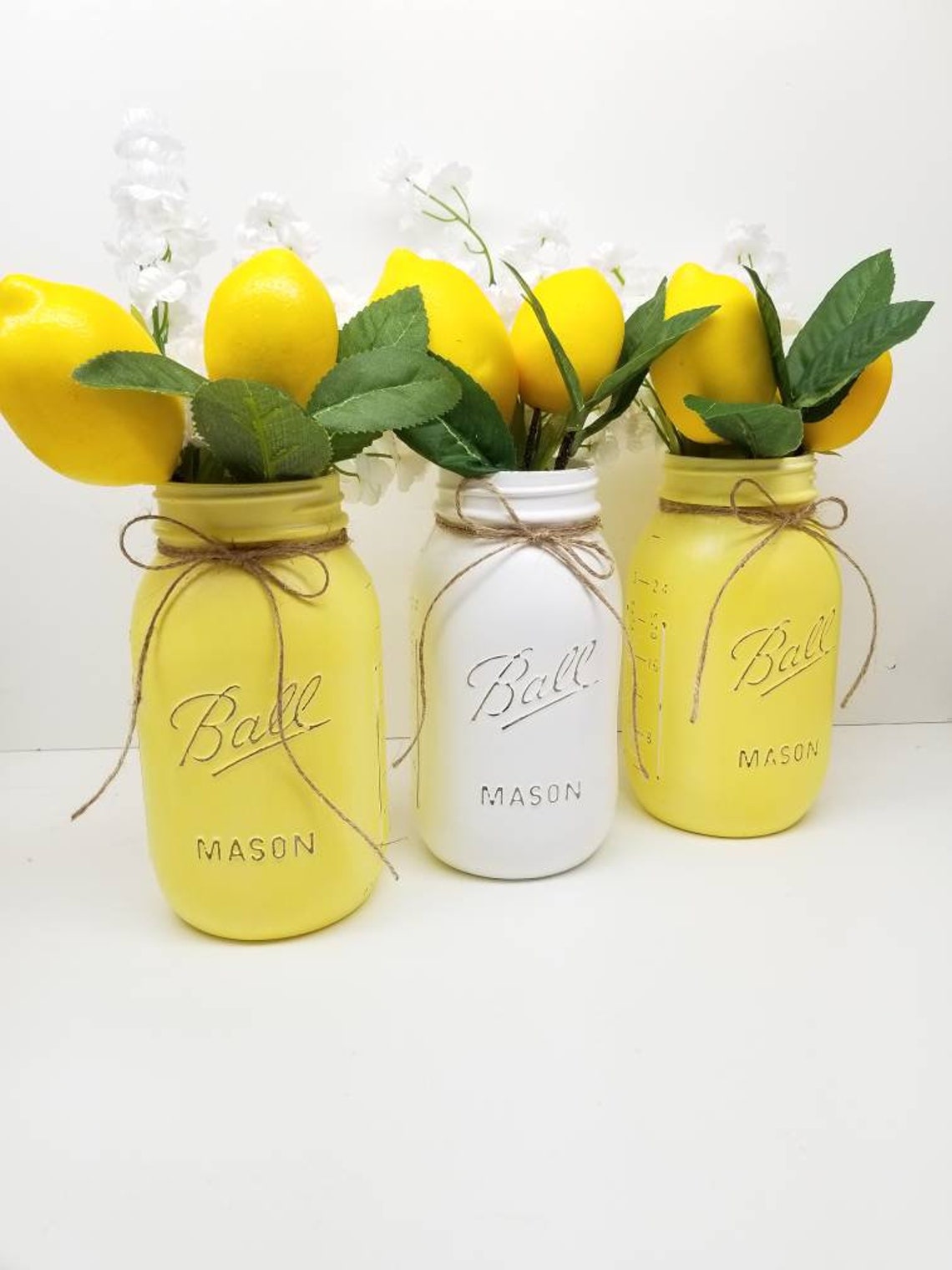 Lemon Mason Jar Lemon Decor Lemon Kitchen Decor Lemon | Etsy