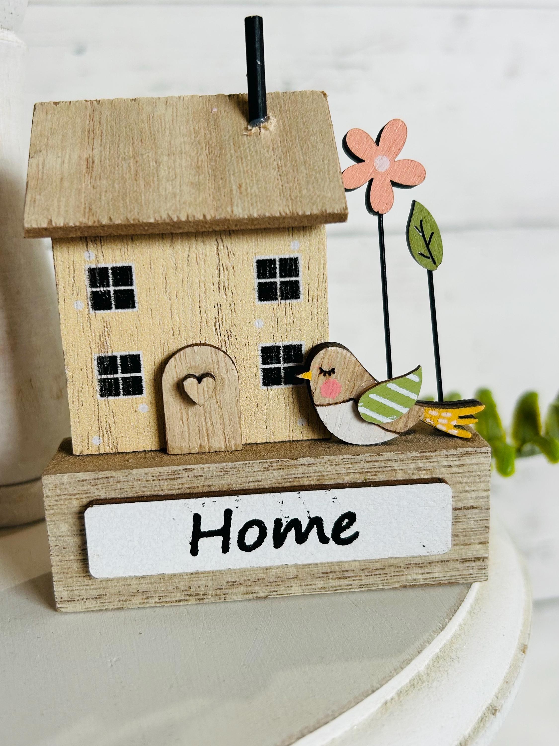Mini Birdhouse Decor | Cottagecore Tiered Tray Decor | Rustic Farmhouse ...