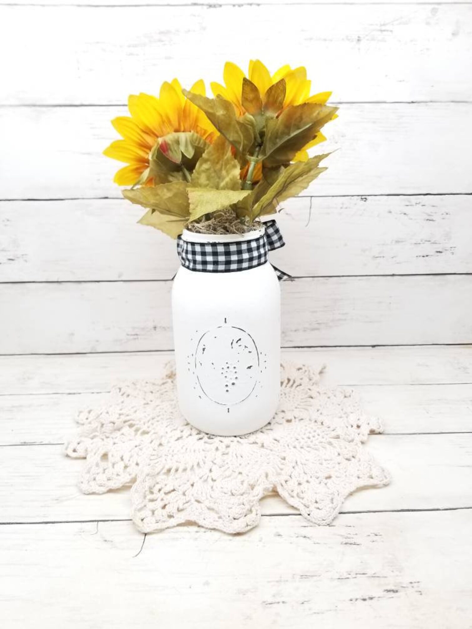 Sunflower Mason Jar Sunflower Wedding Decor Sunflower - Etsy