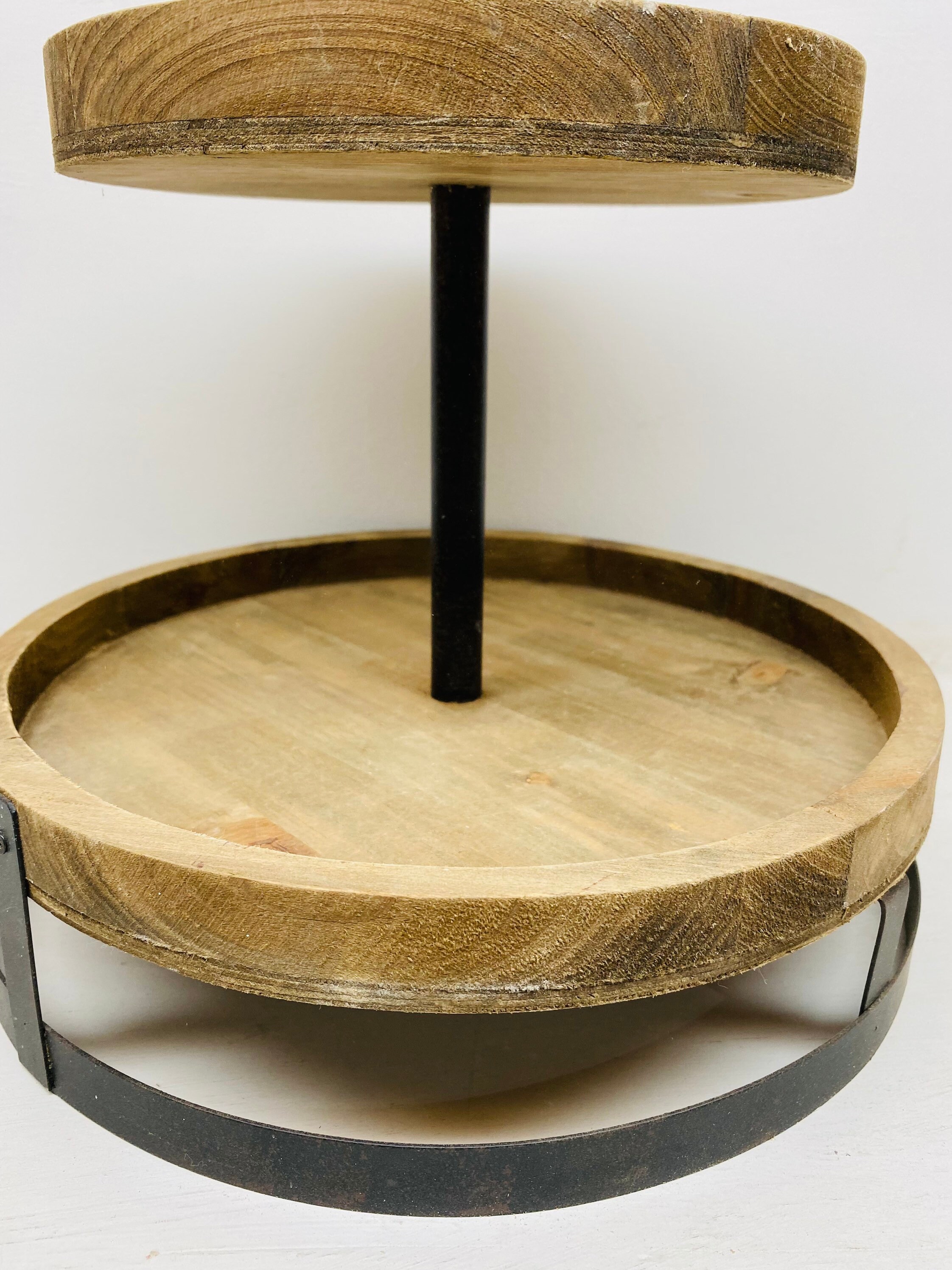 Natural Wood Two Tier Tray: Farmhouse Rustic Decor - Etsy