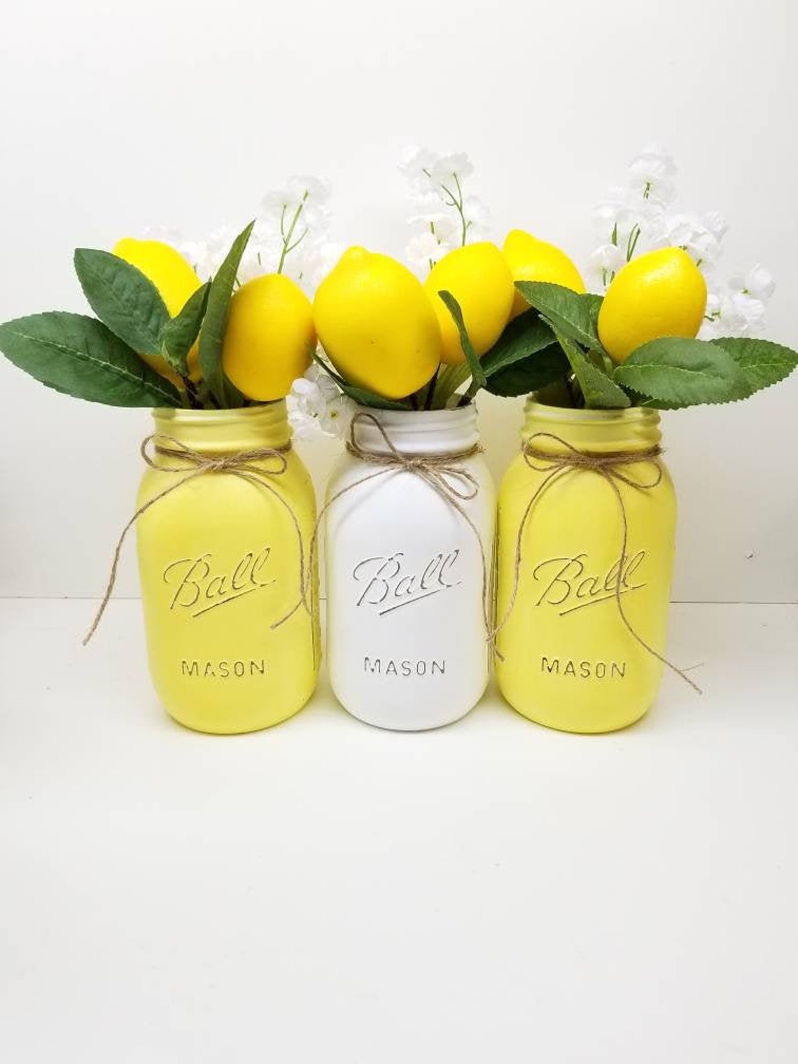 Lemon Mason Jar Lemon Decor Lemon Kitchen Decor Lemon | Etsy