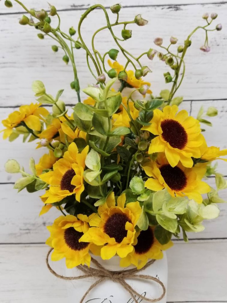Sunflower Centerpiece Mason Jar Decor Farmhouse Decor - Etsy