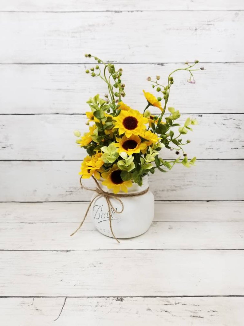 Sunflower Centerpiece Mason Jar Decor Farmhouse Decor - Etsy