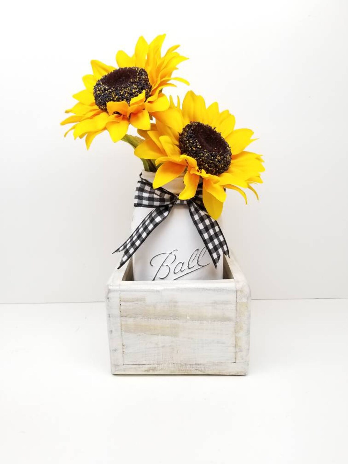 Sunflower Mason Jar Farmhouse Decor Sunflower Table Decor | Etsy