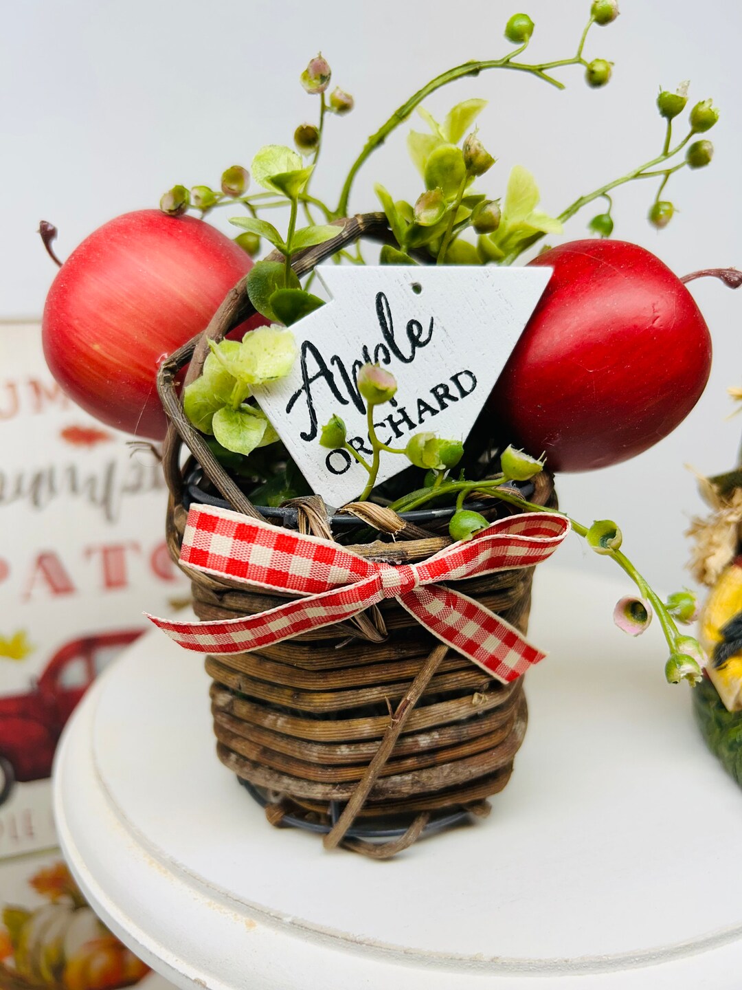Apple Tiered Tray Decor Apple Orchard Decor Apple Tier Tray - Etsy