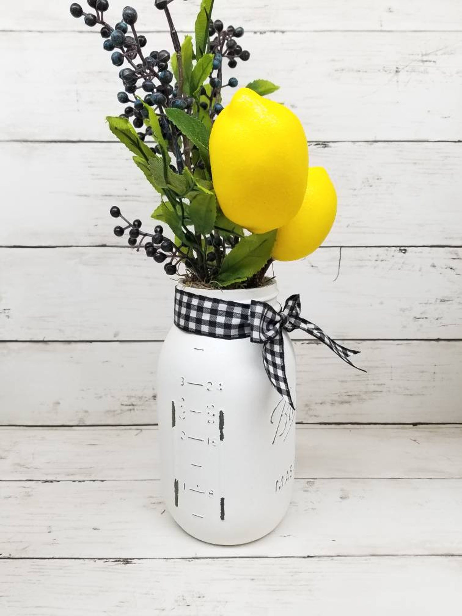Lemon Centerpiece Lemon Mason Jar Decor Lemon Decor Lemon - Etsy