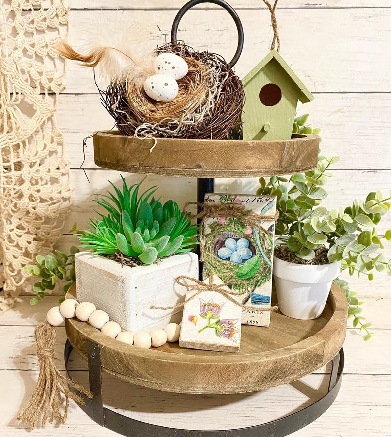 Spring Tiered Tray Bundle Farmhouse Tier Tray Decor Cottage - Etsy