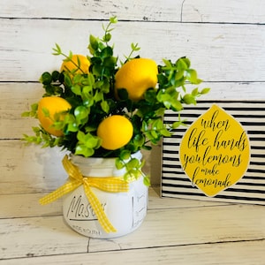 Lemon Decor, Farmhouse Lemon Decor, Farmhouse Kitchen Decor, Lemon ...