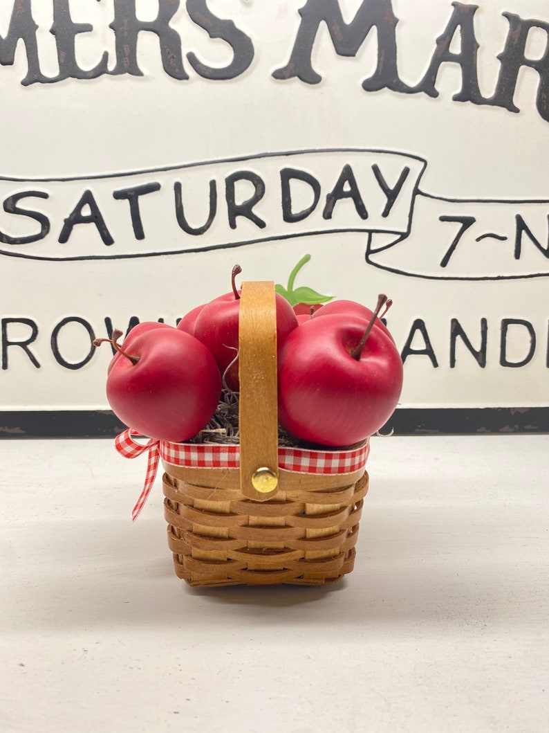 Apple Decor Mini Basket of Apples Apple Tier Tray Decor - Etsy