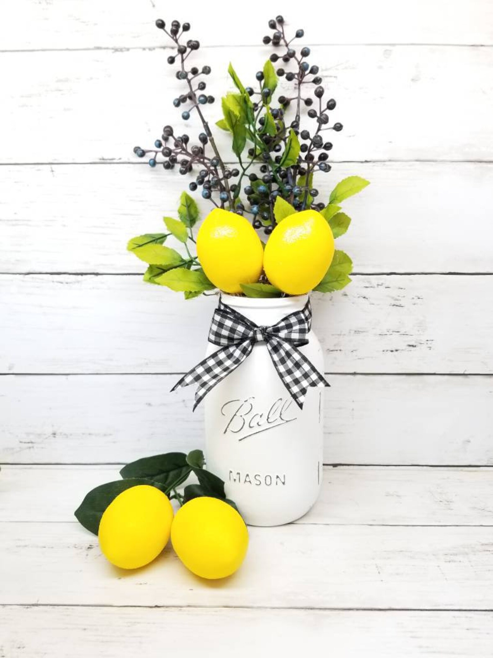 Lemon Centerpiece Lemon Mason Jar Decor Lemon Decor Lemon - Etsy