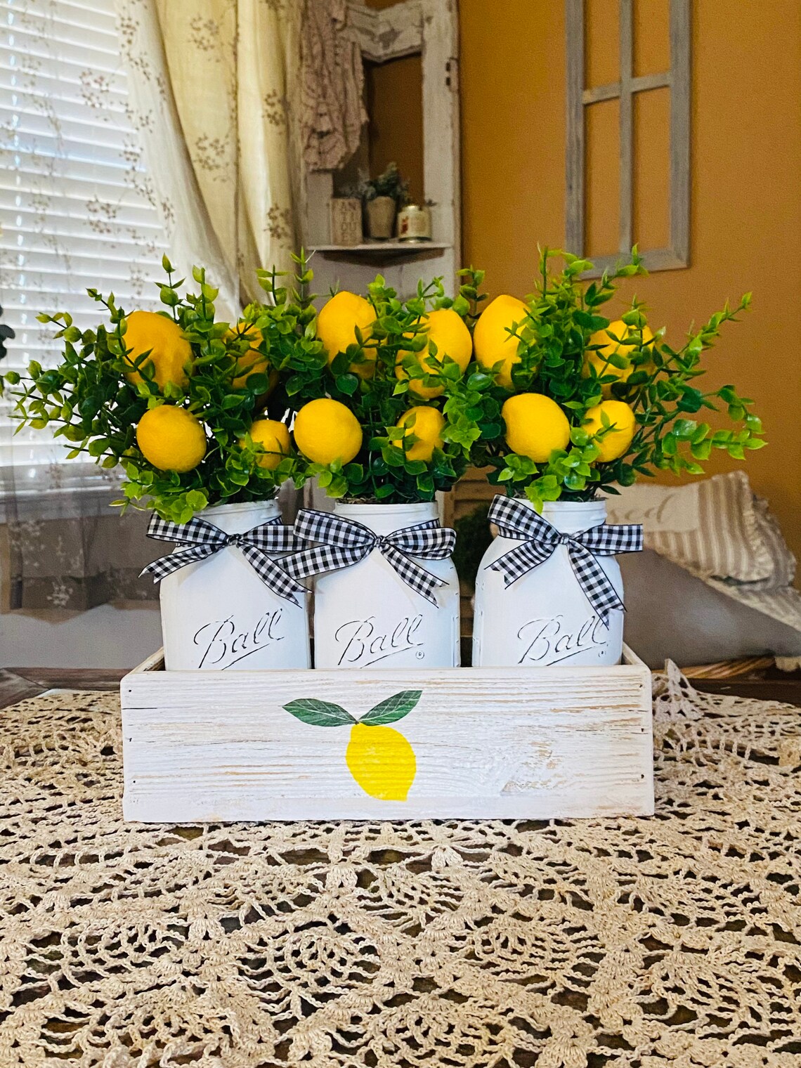 Lemon Centerpiece Lemon Kitchen Decor Lemon Bridal Shower - Etsy