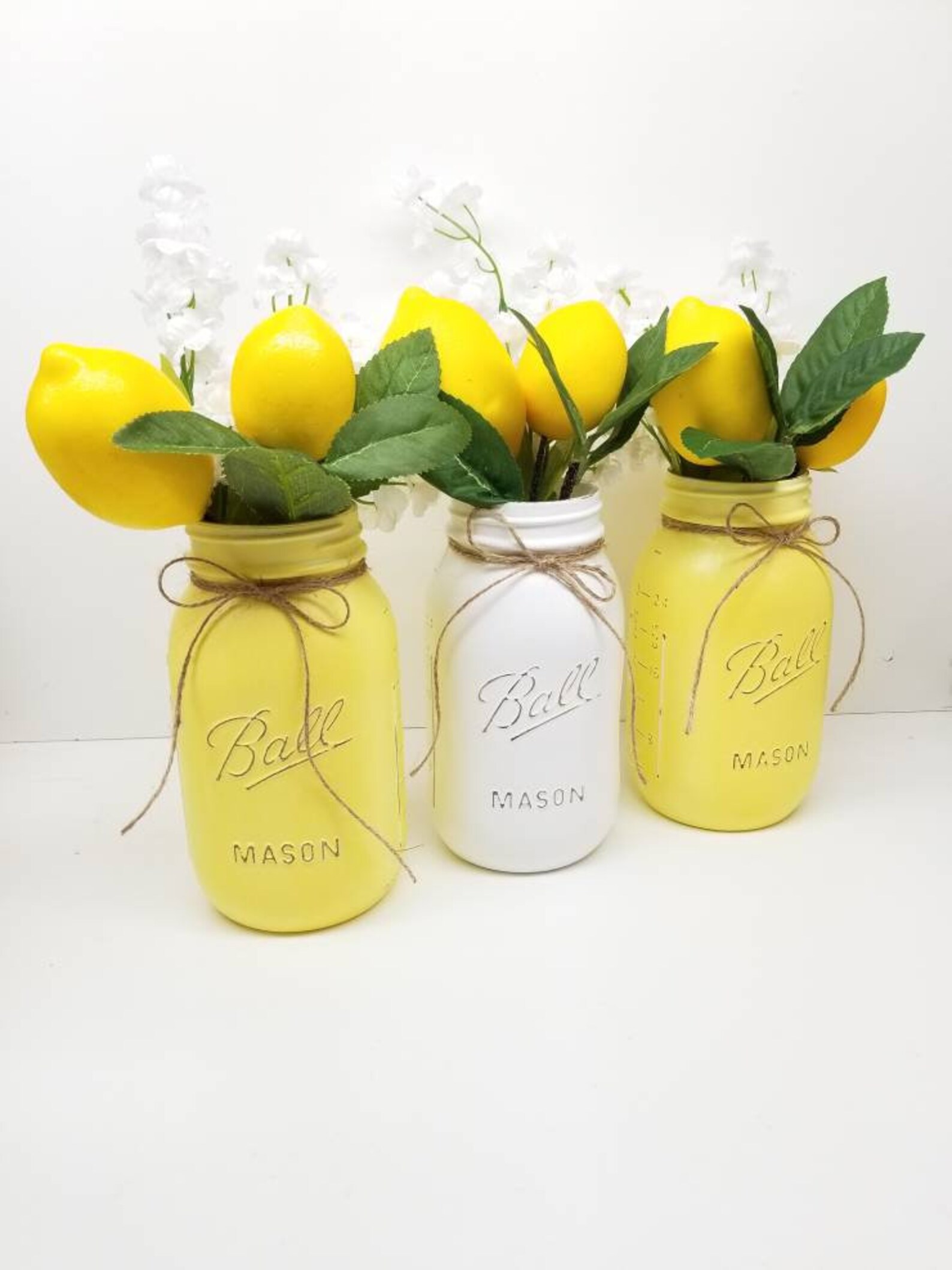 Lemon Mason Jar Lemon Decor Lemon Kitchen Decor Lemon | Etsy