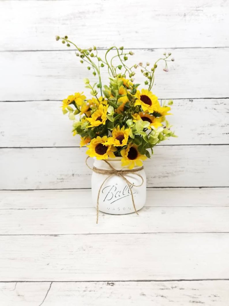 Sunflower Centerpiece Mason Jar Decor Farmhouse Decor - Etsy