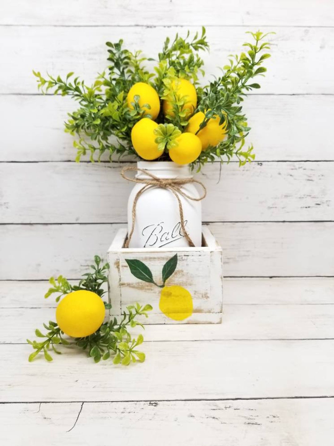 Lemon Centerpiece, Lemon Wedding Centerpiece, Lemon Kitchen Decor ...