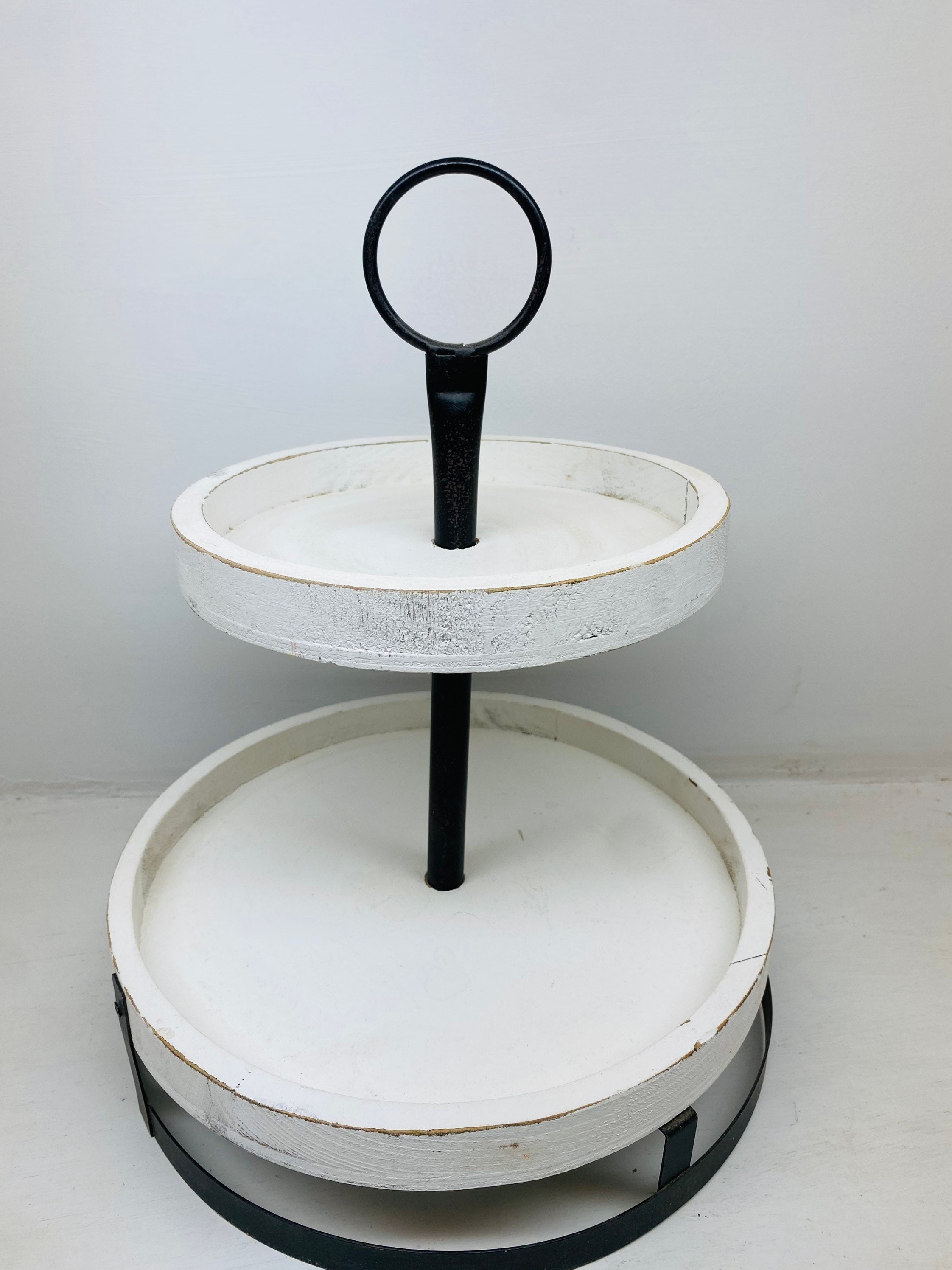 Natural Wood Two Tier Tray: Farmhouse Rustic Decor - Etsy