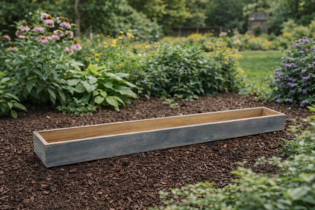 Long Wooden Planter Box | Outdoor Garden Planter | Rustic Farmhouse ...