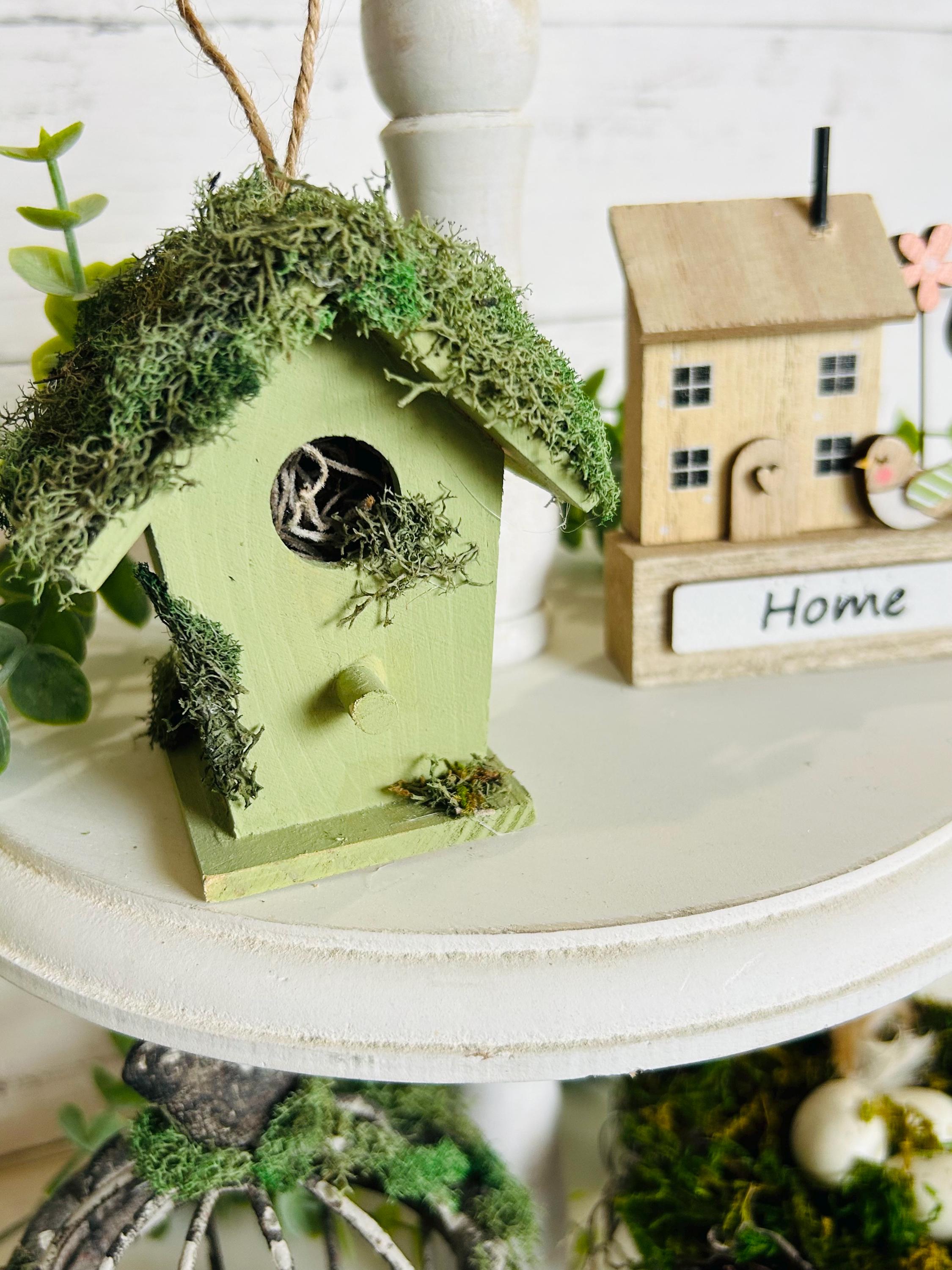 Mini Birdhouse Decor | Cottagecore Tiered Tray Decor | Rustic Farmhouse ...