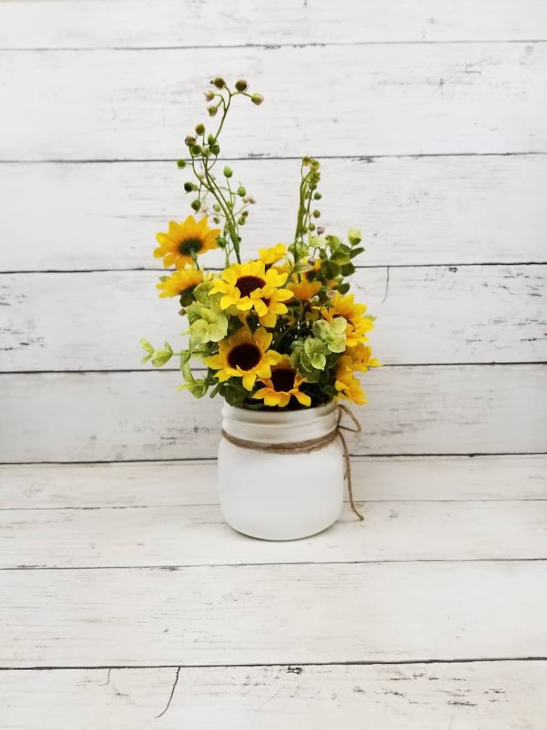 Sunflower Centerpiece Mason Jar Decor Farmhouse Decor - Etsy