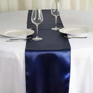 1 Pack Navy Blue Table Runner 12 X 108 Inches Satin wedding - Etsy