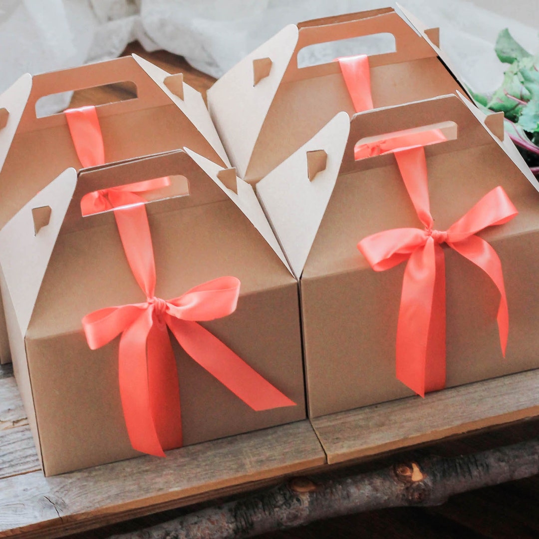 12 Small Kraft Gable Box 6x4x4 , Wedding Welcome, Party Favor Boxes ...