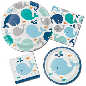 Sweet Whale Beverage Paper Napkins, Whale Baby Shower Napkins, Whale ...