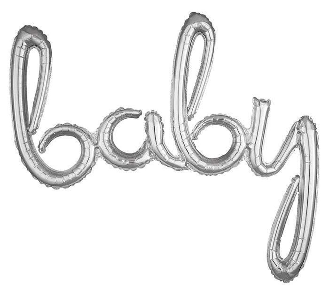39 Air-filled SILVER BABY CURSIVE Letter Balloon Banner - Etsy