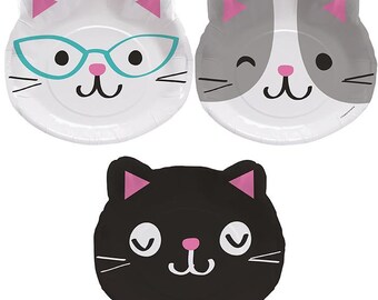 Cat Birthday Plates - Etsy
