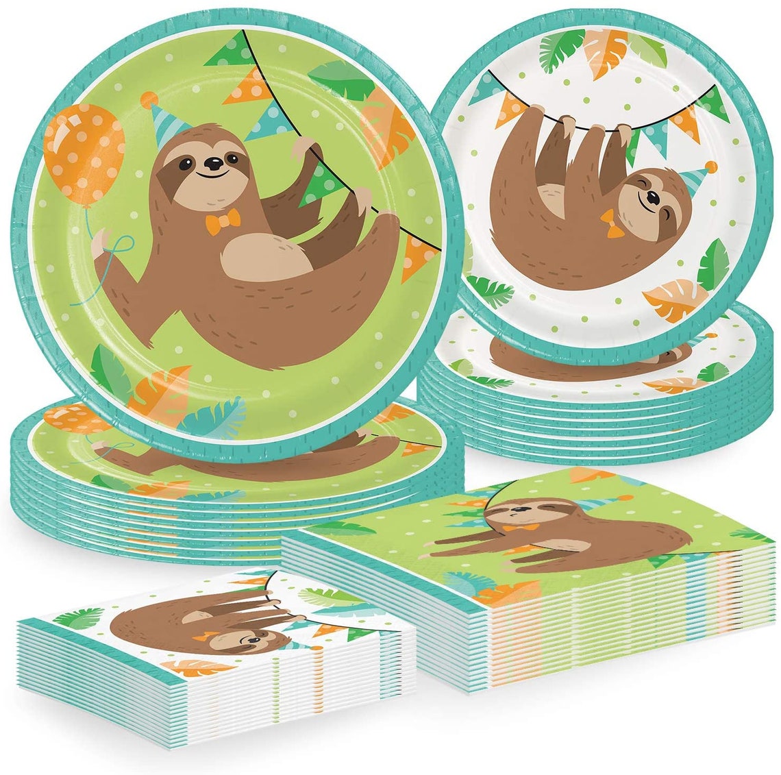 Sloth Party Dinnerware Bundle Luncheon Beverage Napkins - Etsy