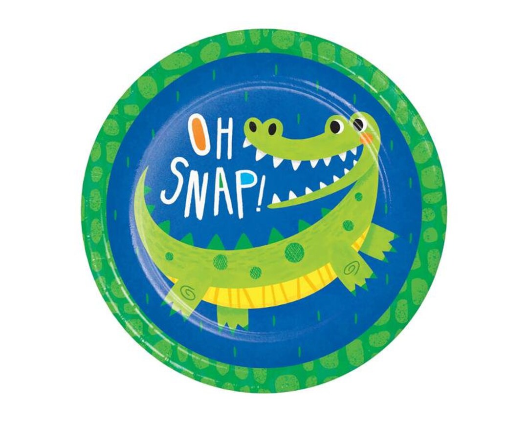 Alligator Party Plates Alligator Large Plates, Oh Snap Party Plates ...
