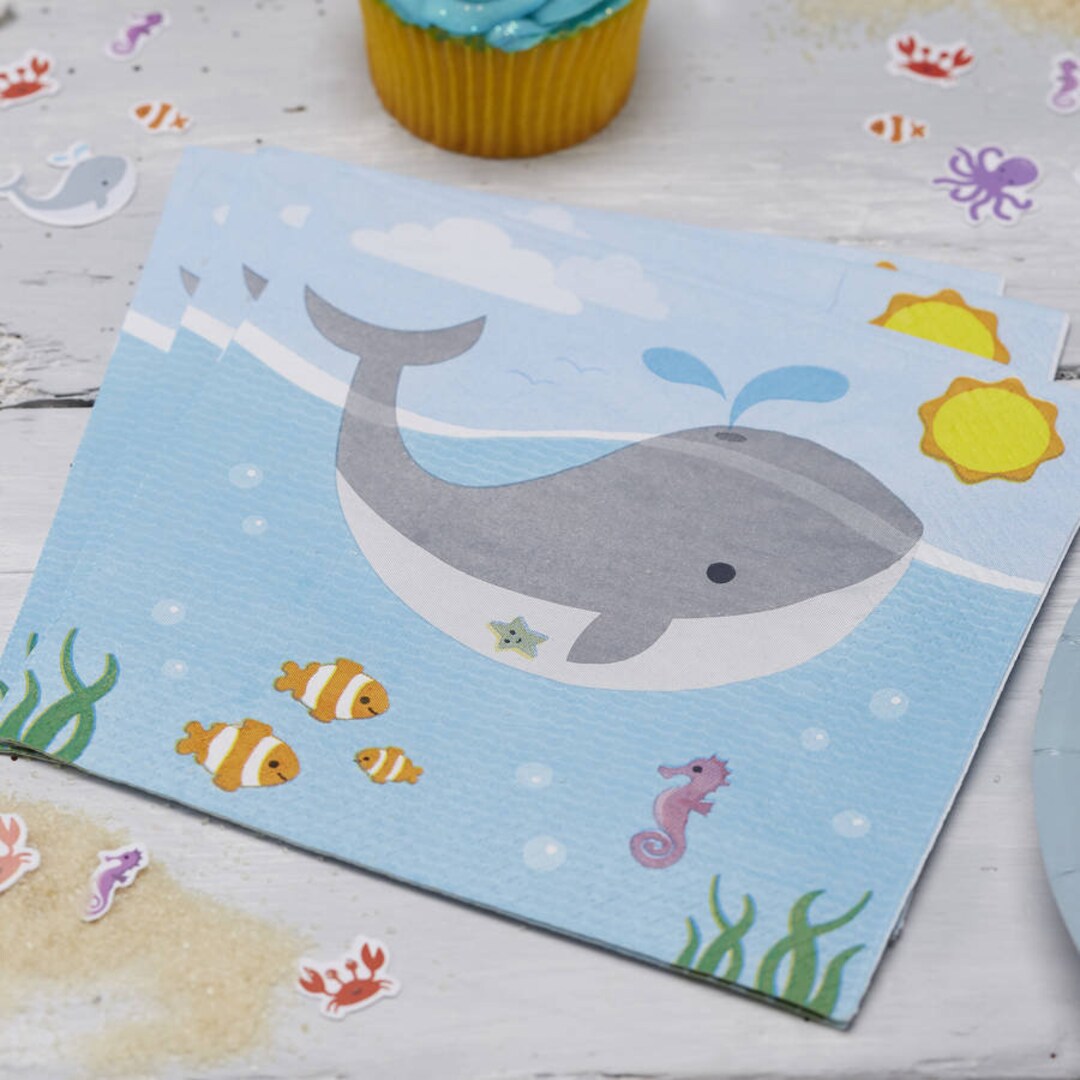 Sea Themed Whale Party Paper Napkins 20 Napkins per Pack - Etsy
