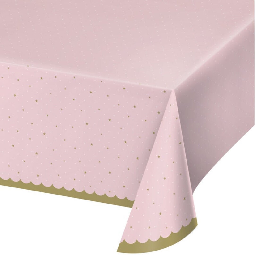 Pink Tablecover, Tablecloth Pink and Gold - Etsy