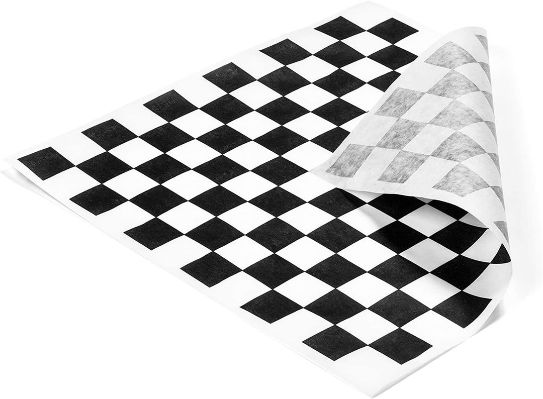 Deli Sheets, 50 Sheets of Black and White Checked, Deli Sandwich Wrap ...