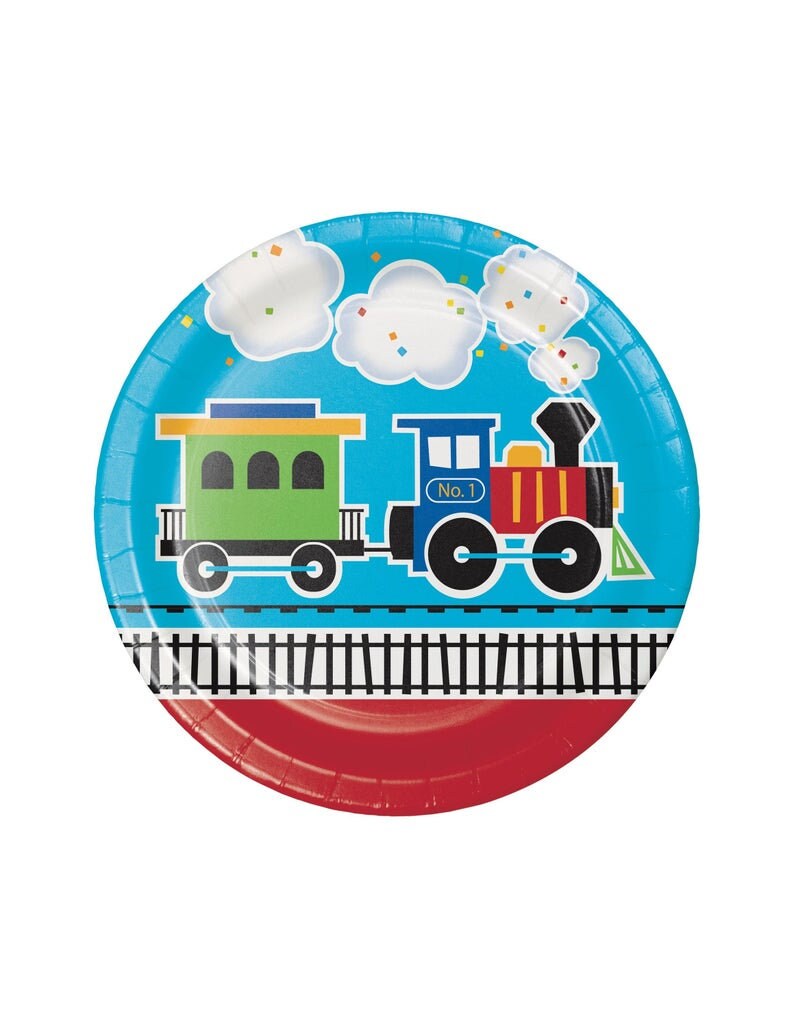9 Train Plates Train Party Supplies Train Birthday | Etsy