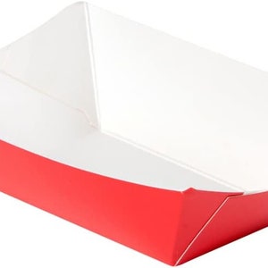 50 Disposable Paper Food Trays - Heavy-duty, Grease-resistant, Red ...