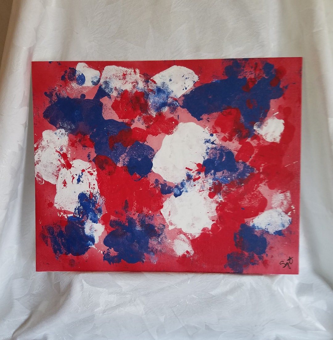 Red, White and Blue, Abstract Painting, Original Art, Abstract Art ...