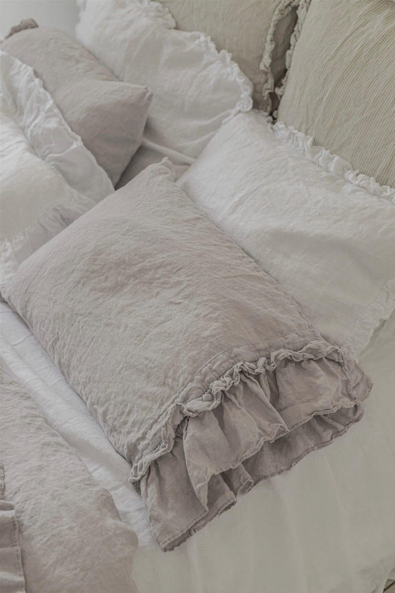Ruffled Pillowcases | Set of TWO | Ruffled Pillow Shams | Shabby Chic ...