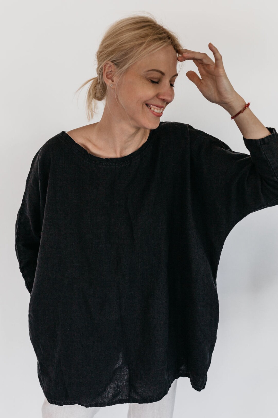 Linen Tunic Olsen, Linen Shirt, Oversized Linen Tunic Dress - Etsy