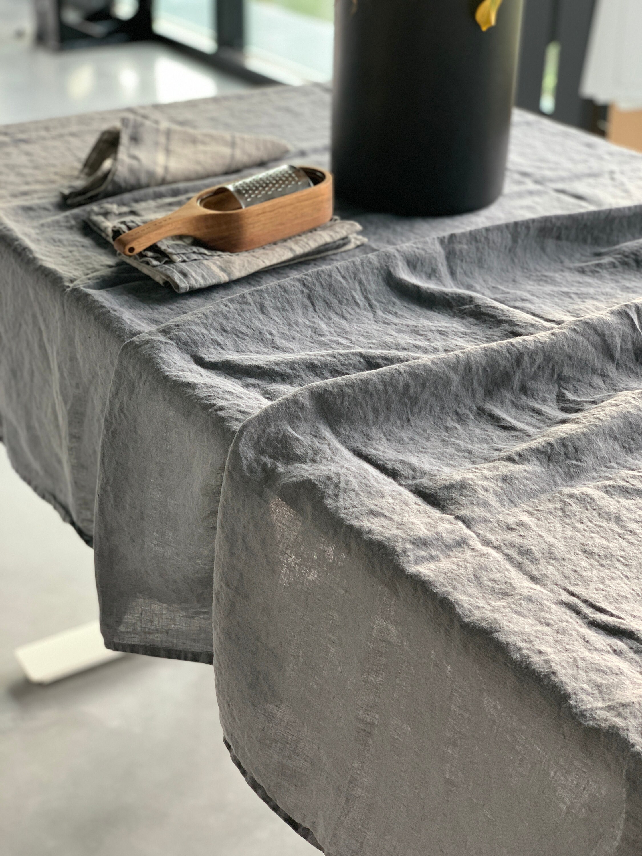 Linen Tablecloth in Various Colors. Round, Square, Rectangular Table ...