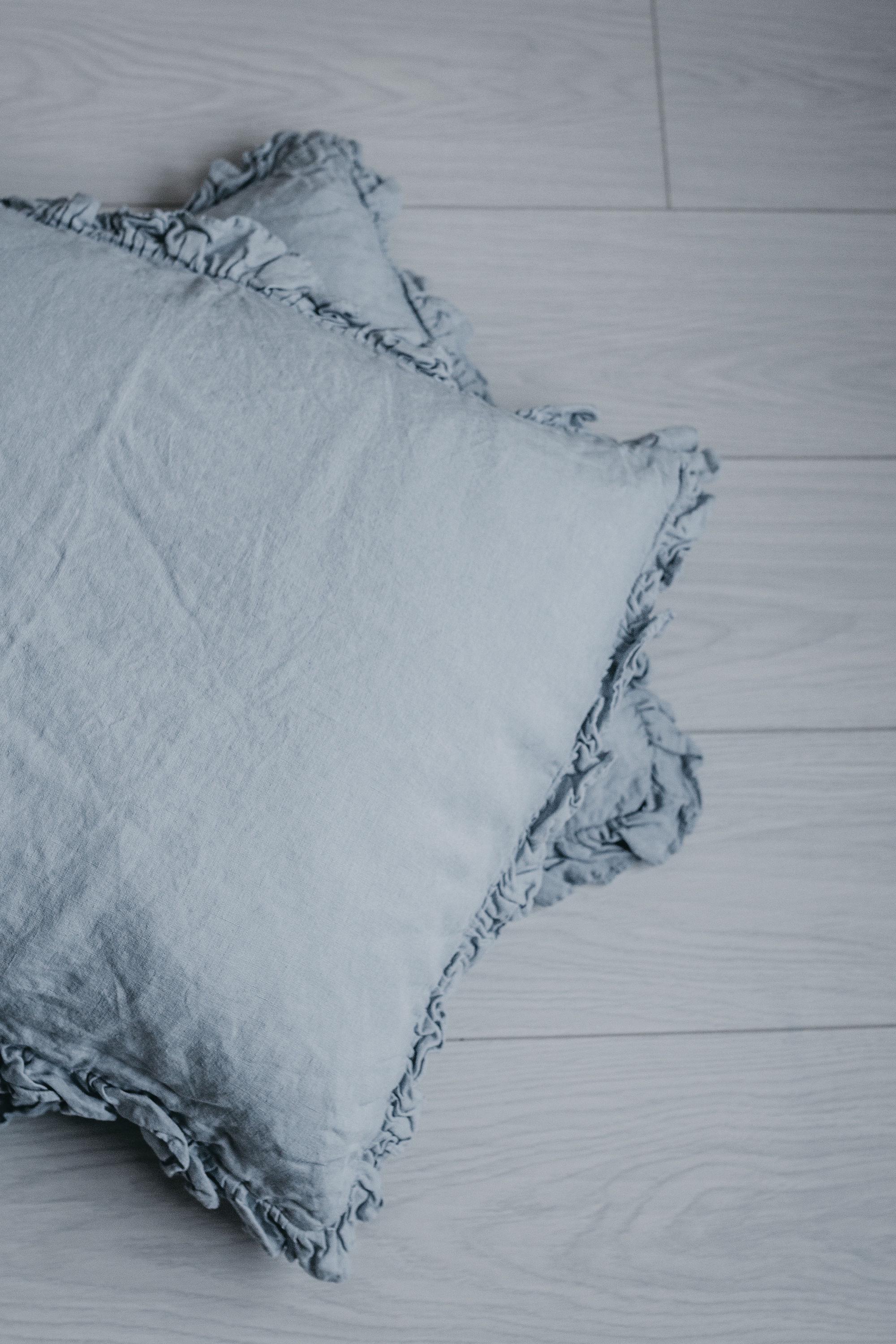 Linen Pillow Shams With Ruffles (set of 2) | Lavender Pillowcases - Etsy