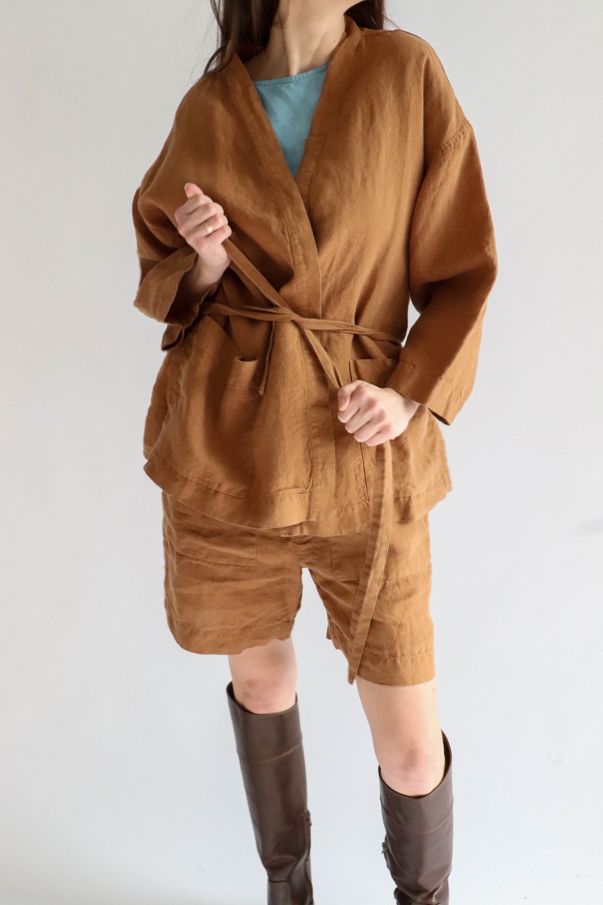 Long Linen Shirt LUISA. Linen Jacket.japanese Inspired - Etsy