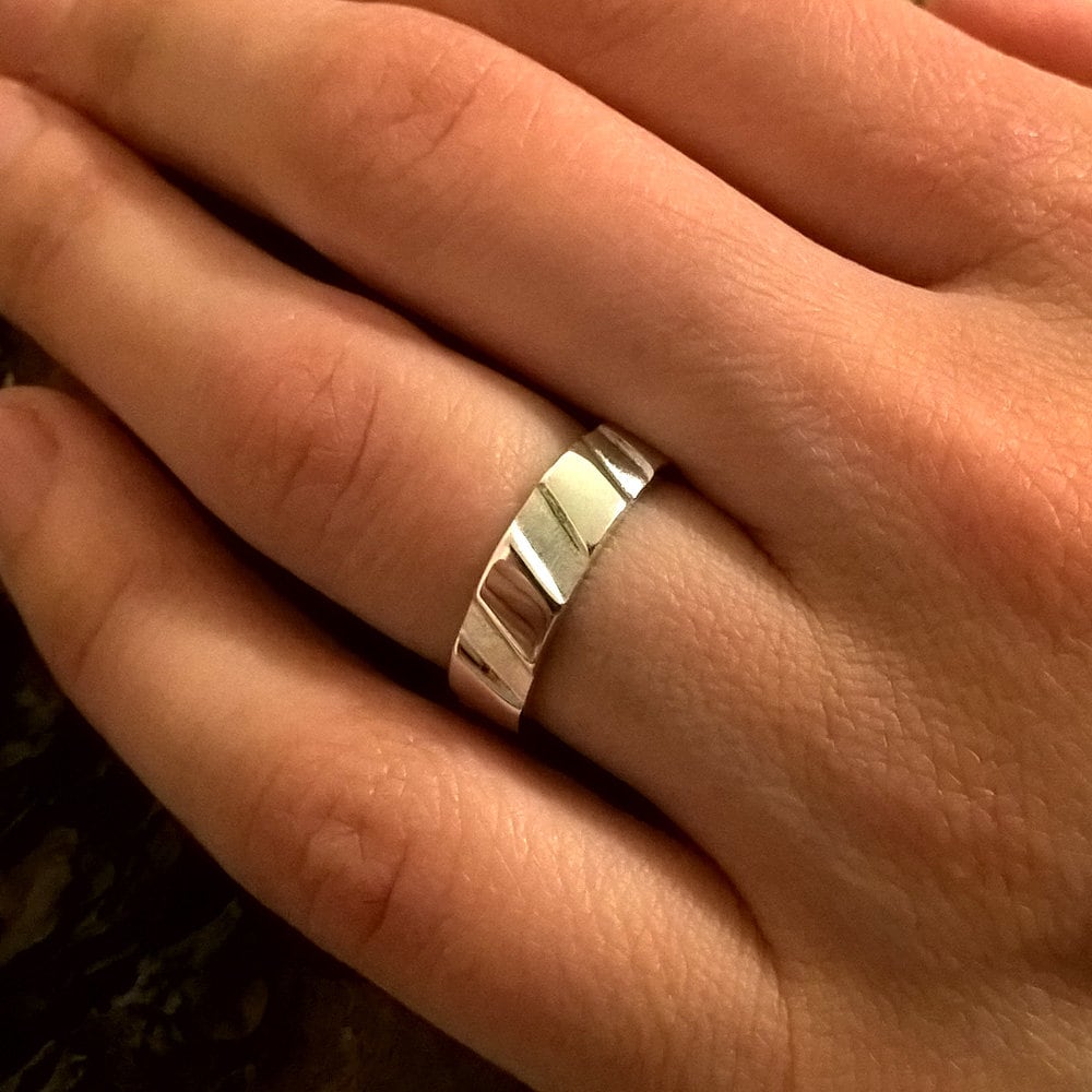 Gun & Bullet wedding rings set Traditional Rifling Silver | Etsy