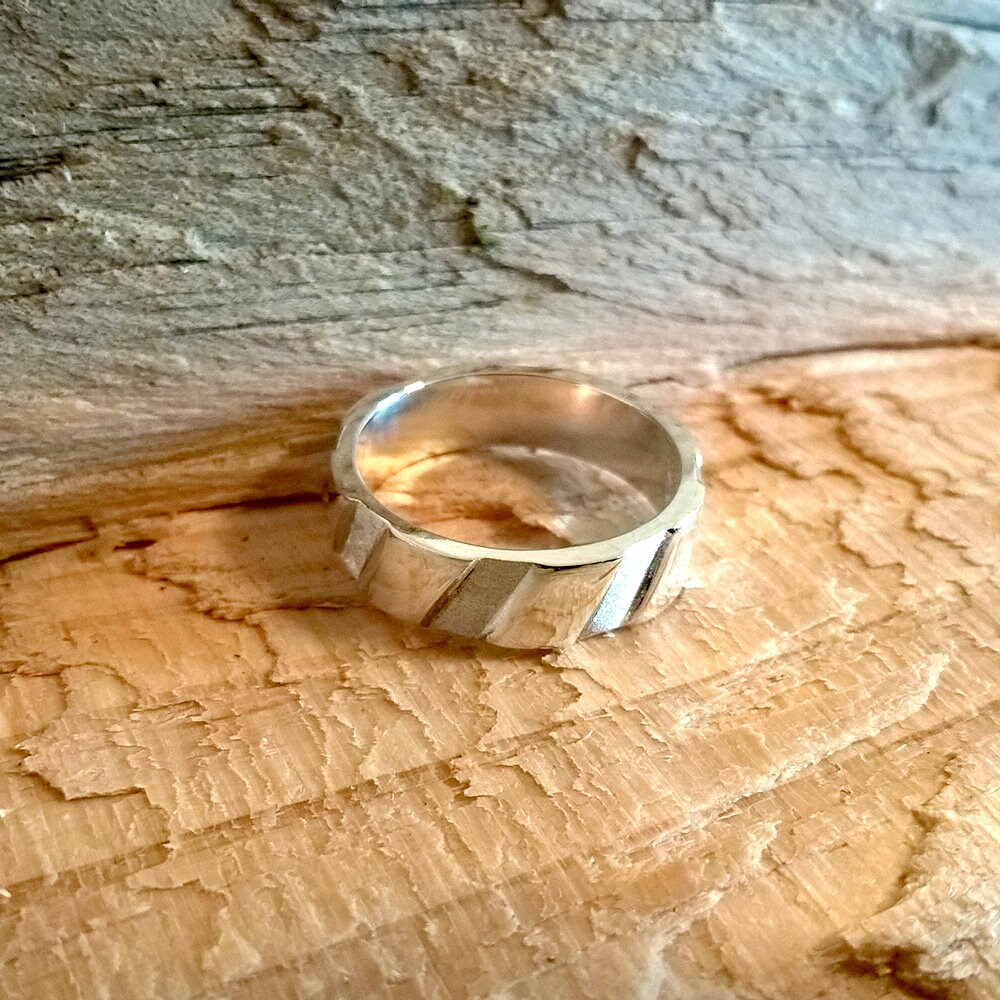 Gun & Bullet Wedding Rings Set Traditional Rifling Silver - Etsy