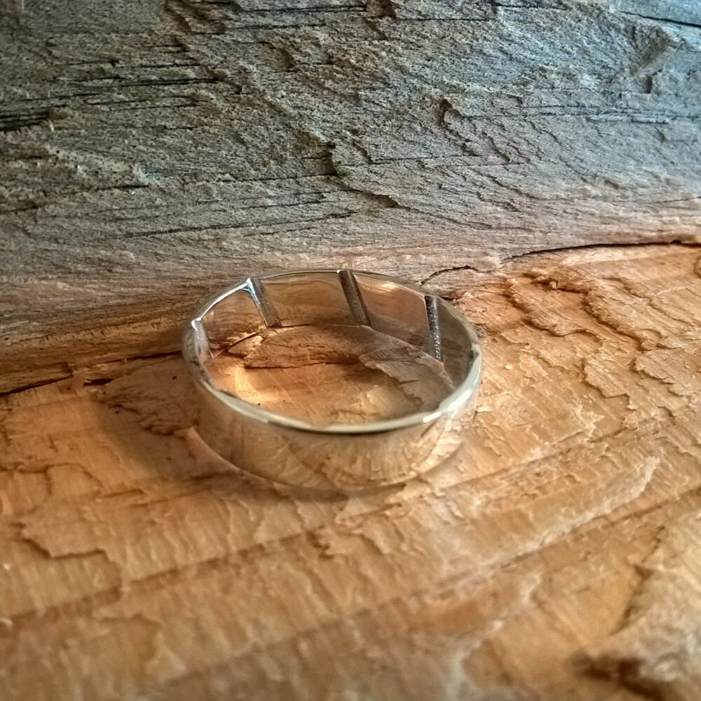 Gun Barrel Ring Groove Rifling Silver Band Unique Bullet | Etsy