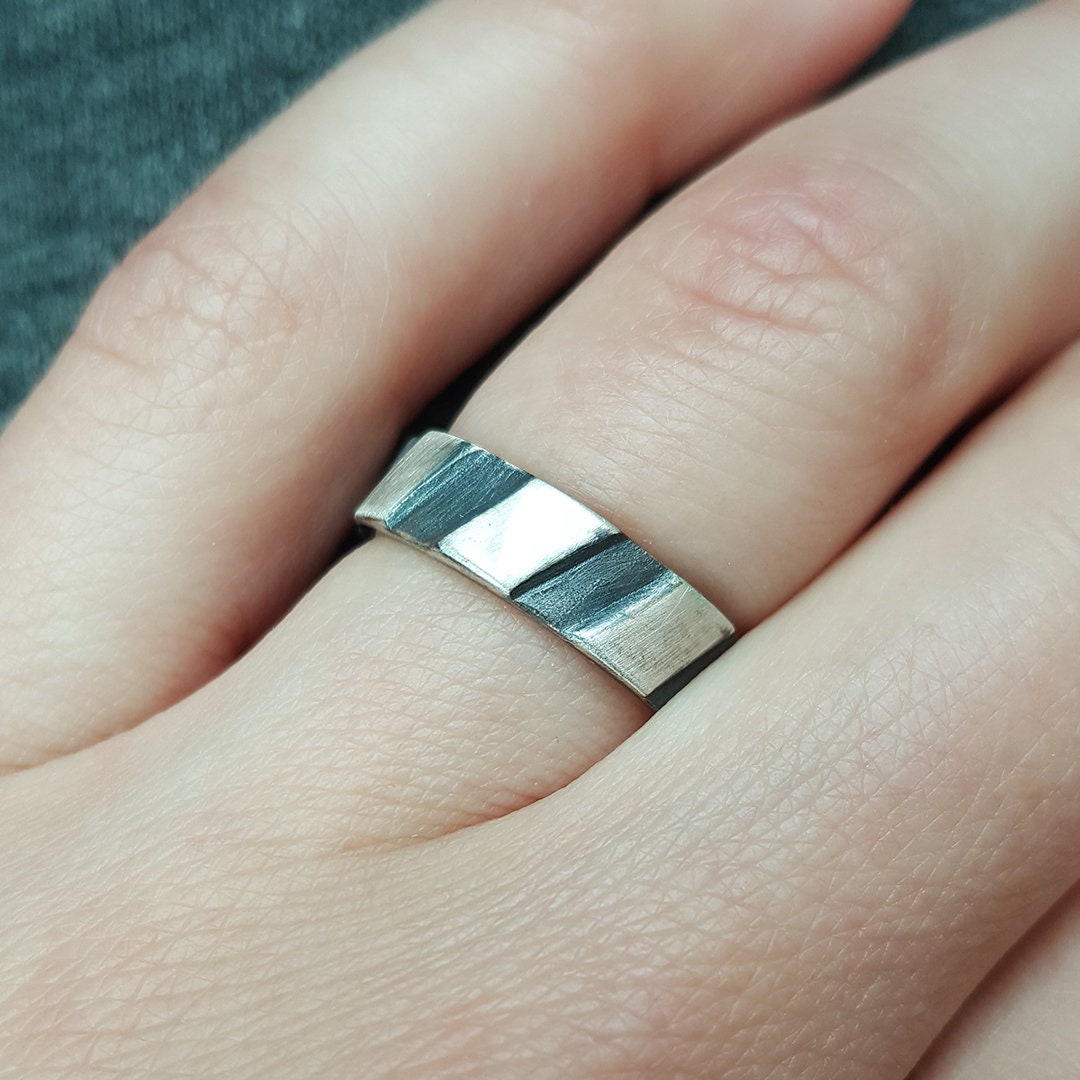 Bullet Ring Traditional Gun Barrel Rifling oxidized silver | Etsy