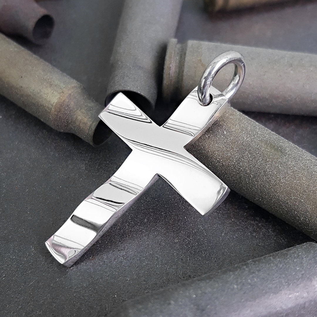 SALVA Et SERVA Silver Cross, Polygonal Rifled Gun Barrel Pendant ...