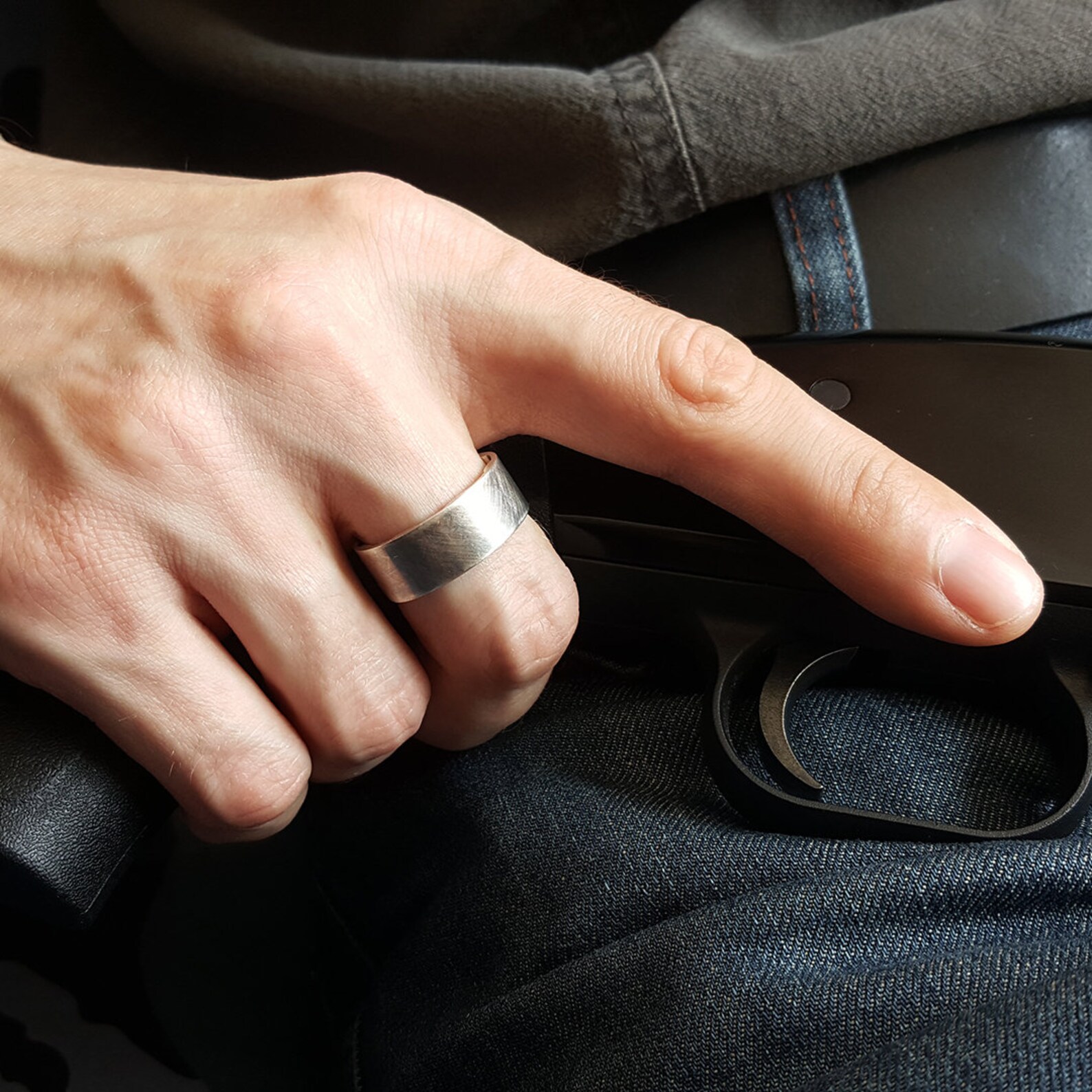 Gun Barrel Ring 9mm Traditional Rifling, Unique Mans Silver Band ...