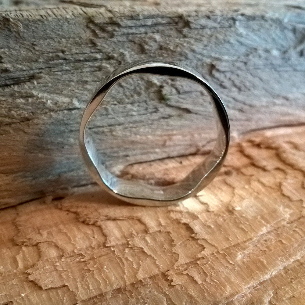 Gun Barrel Ring - Polygonal Rifling Silver Band, Wild West Band ...