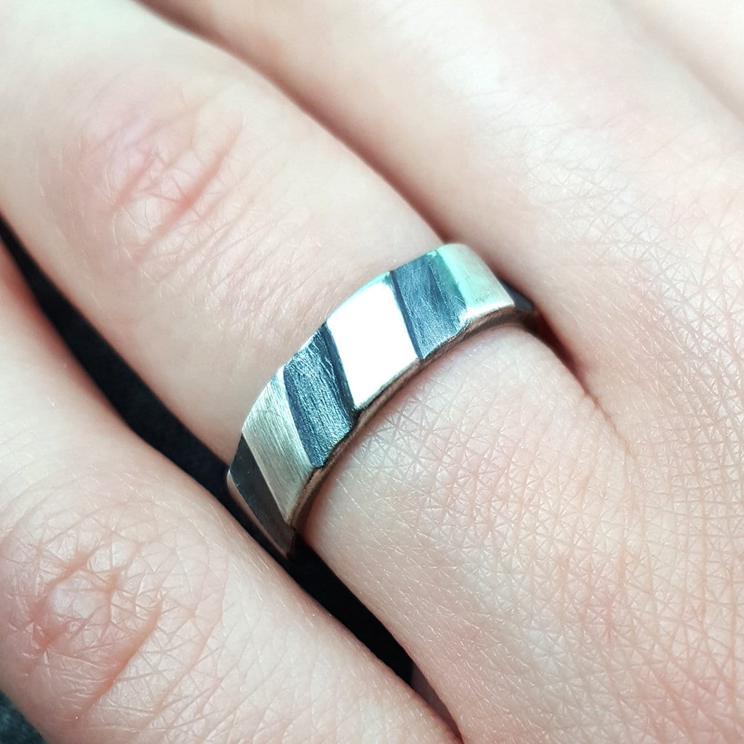 Gun & Bullet Rings Traditional Rifling Oxidized Silver | Etsy UK