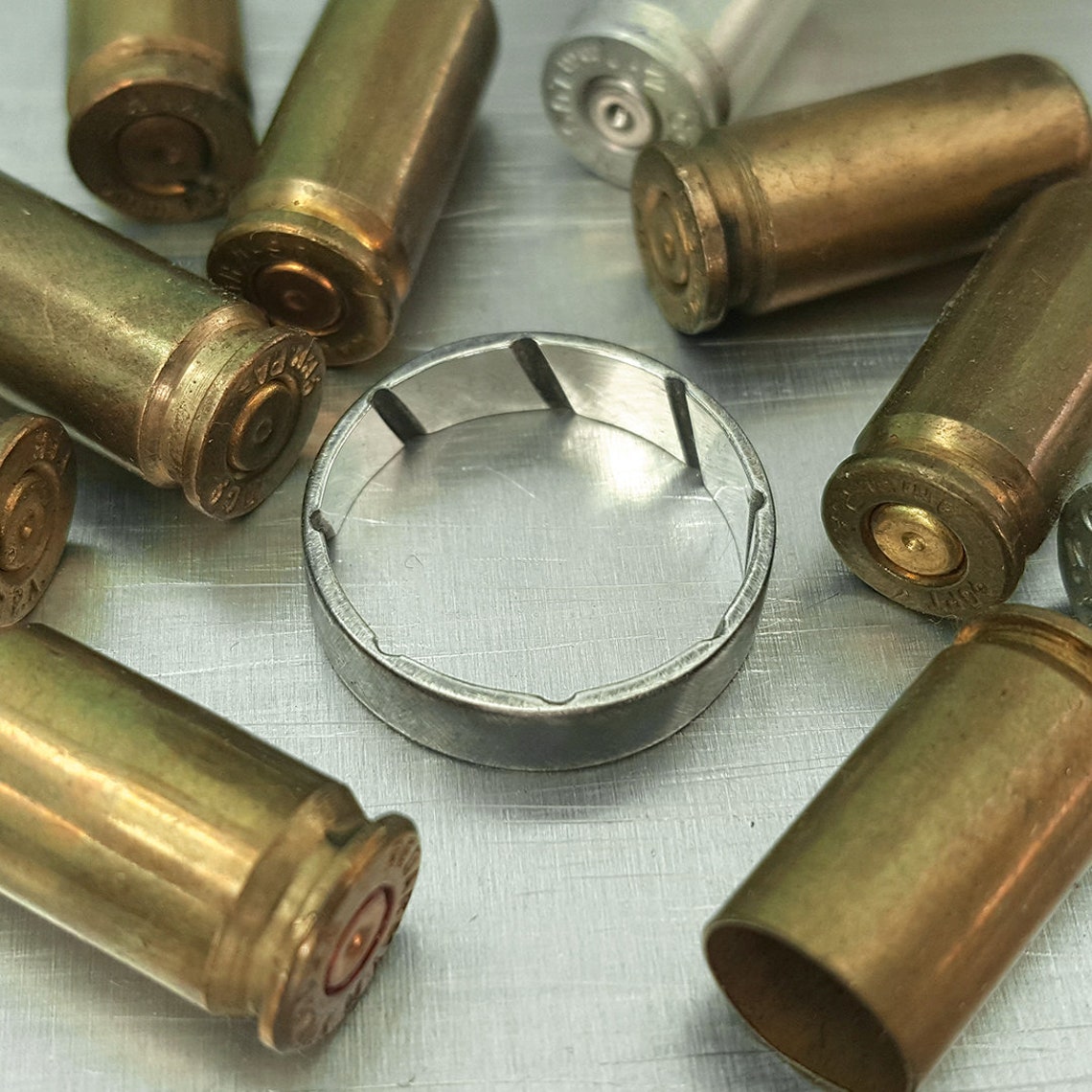 Gun & Bullet rings Groove Rifling oxidized silver bands | Etsy