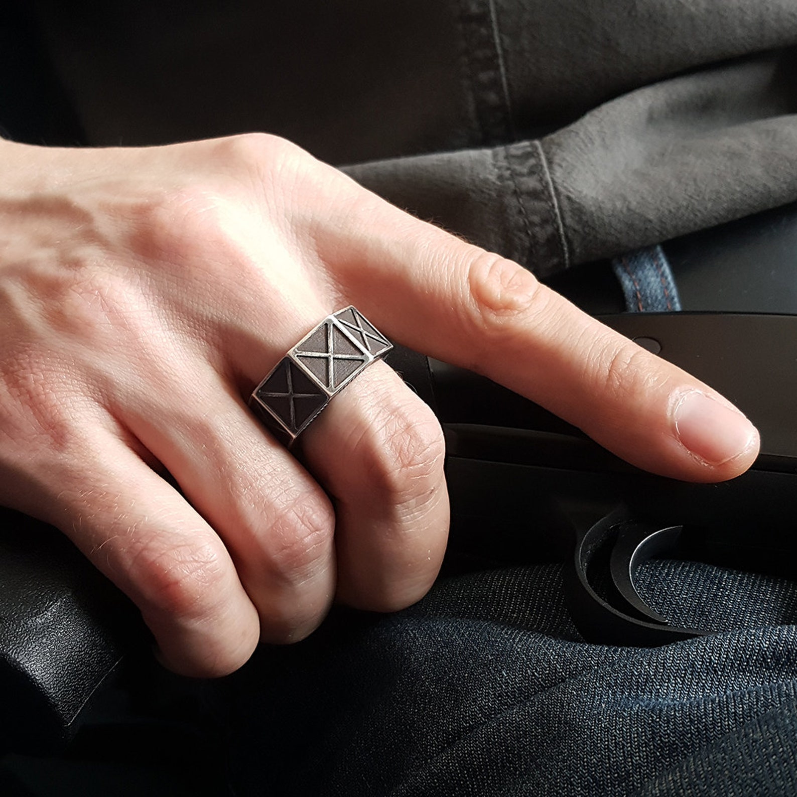 Hummer Ring, Heavy Military Silver Band, Military Hummer Drivers Ring ...